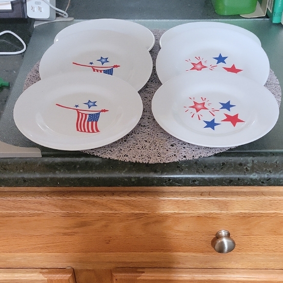 patriotic star and flag | Dining | Six Patriotic Star And Flag Desert ...